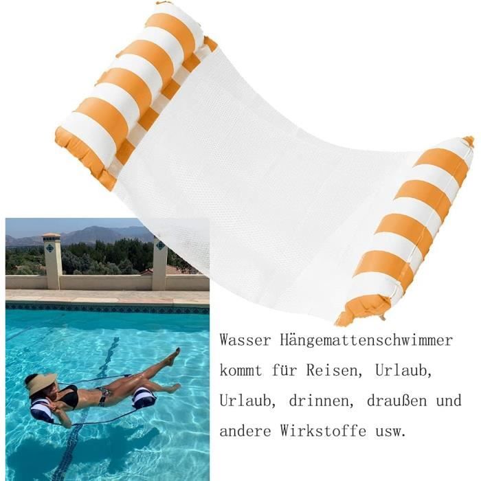 Hamac gonflable à eau 4 en 1 Matelas gonflable pour piscine, fauteuil ...