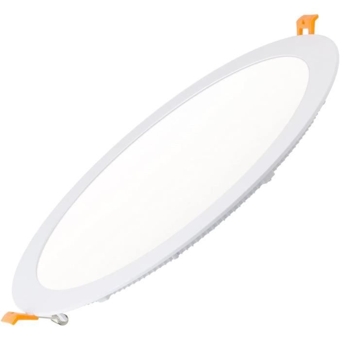 Dalle LED Downlight Spot Encastrable Ronde Extra-Plate 24W Coupe Ø 280mm Blanc Froid 6000K ...