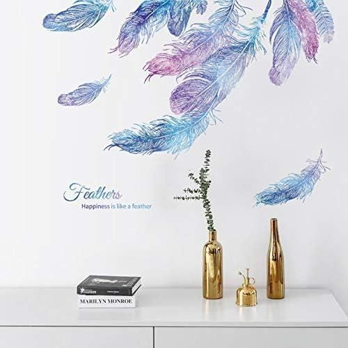 ® Graz Design Sticker Mural Xxl Motif Plumes Bleu Et Violet[u6199 ...