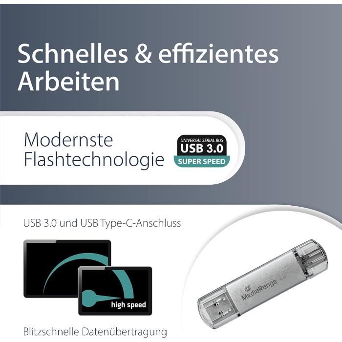MR936 Clé USB 32GB Argent Combo Flash Drive USB 3.1 + Typ C.[Z1944 ...