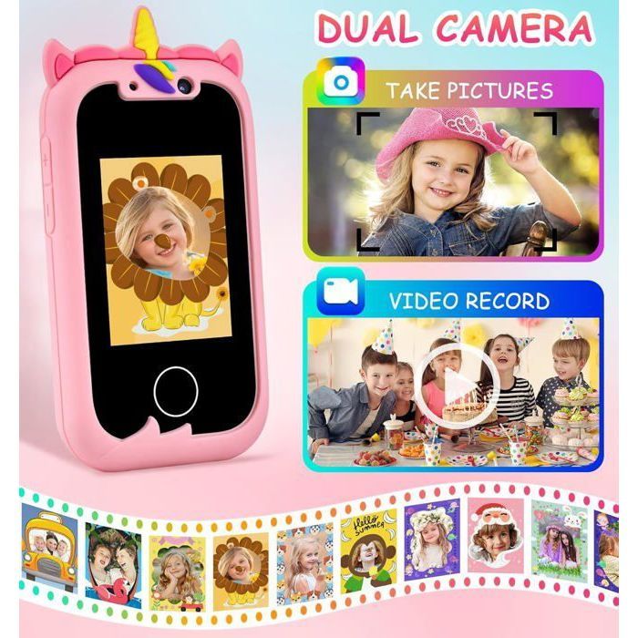 Telephone portable jouet enfants de 3-10 ans, 2,8" Smartphone Enfant ...