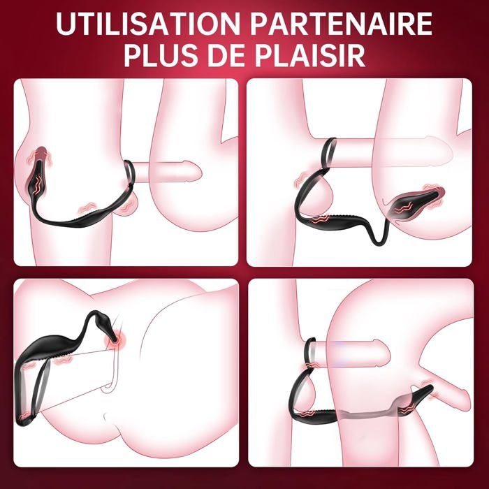 Sex Toys Masseurs de Prostate vibromasseurs avec Anneau Pénien, Plug Anal Sextoy Homme ...