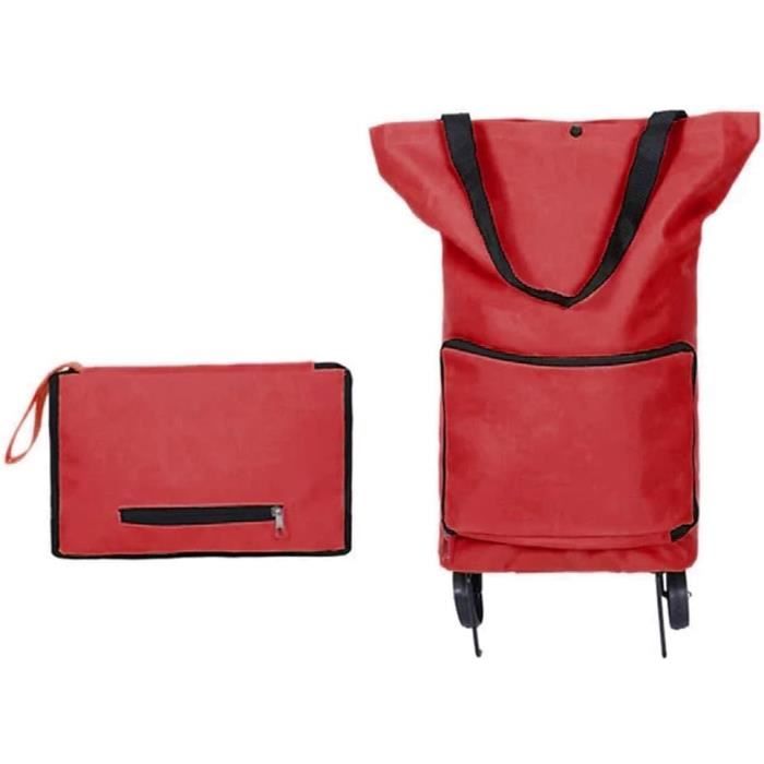 Sac De Courses Pliable Avec Roulettes, Tissu Oxford Léger Double Usage ...