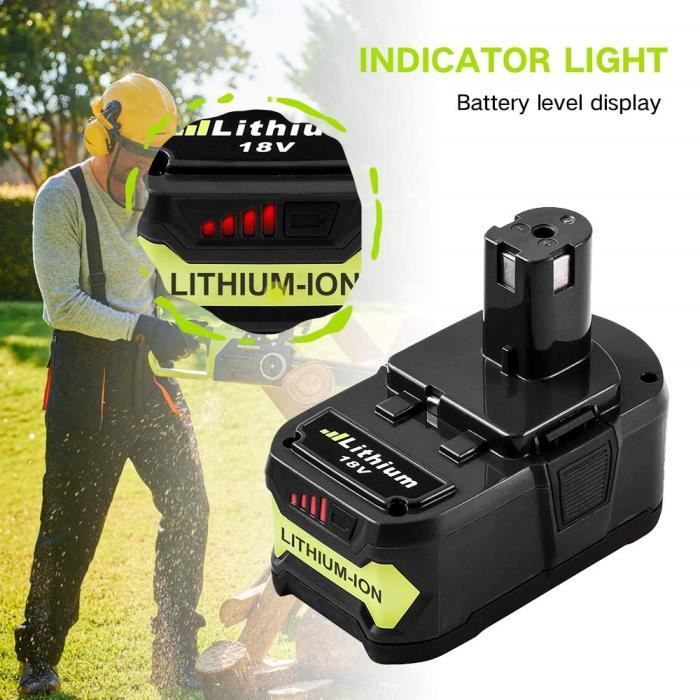 Topbatt 2X 5.0Ah pour Ryobi 18V Batterie de remplacement Lithium-ion ...