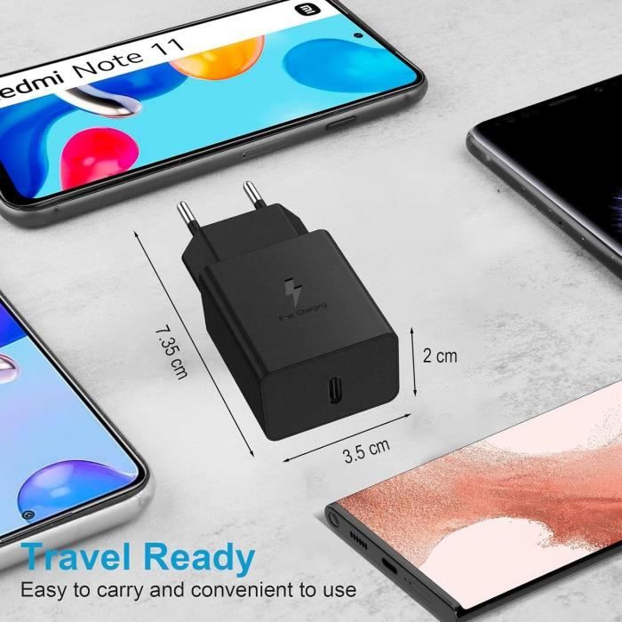 3-Pack Chargeur Usb C Pour Samsung Galaxy S23 S22 S21 S20 Fe S10 S9 S8 ...