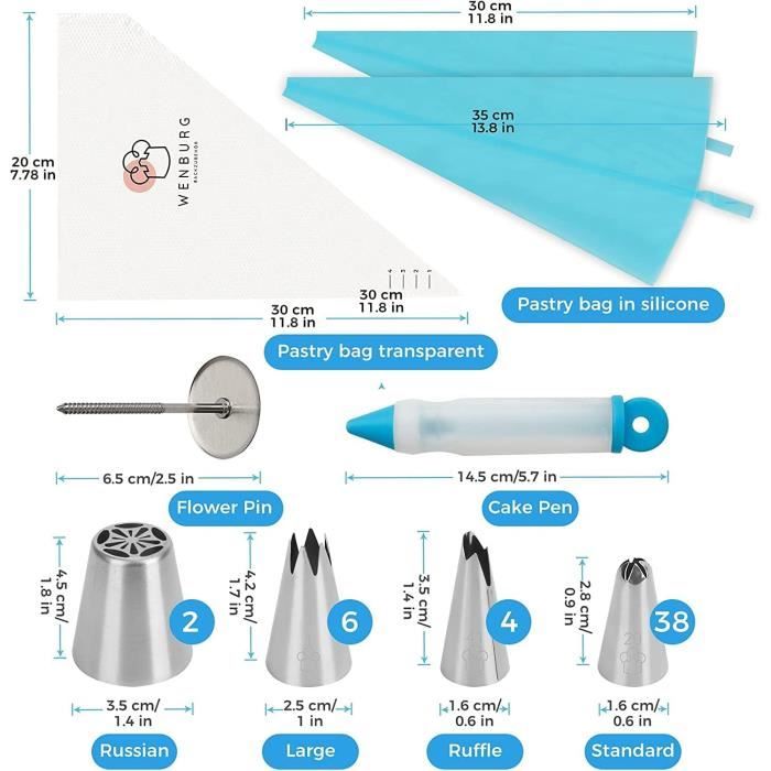 Wenburg Kit de Douille Patisserie Professionnelle - 75 Pièces ...