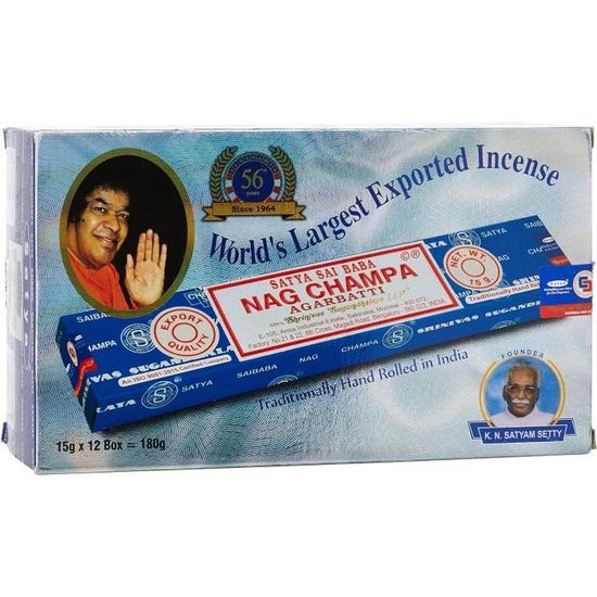 Satya Nag Champa Incense Sticks 15 Gms (Special 12 Pack)[J2641] - Cdiscount Maison