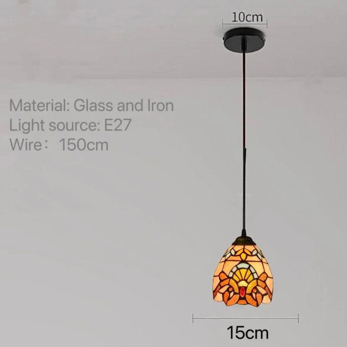 Lustre en verre coloré rétro,lampe à suspension européenne,bar ...