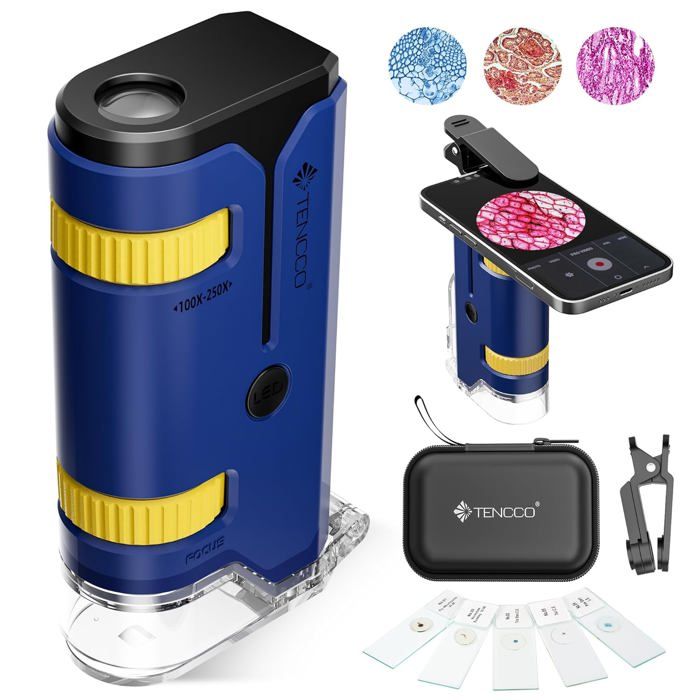Mini Microscope De Poche 100X-250X Pour Enfants Adultes,Microscope ...