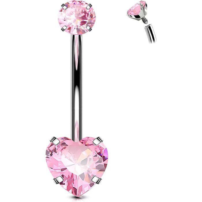 OUFER Body Piercing Titam Belly Bars 14G Internally Navel Piercing ...
