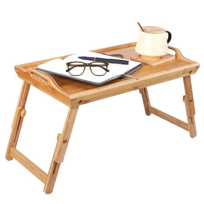 Plateau de lit table de lit en bambou plateau de service pliable ...