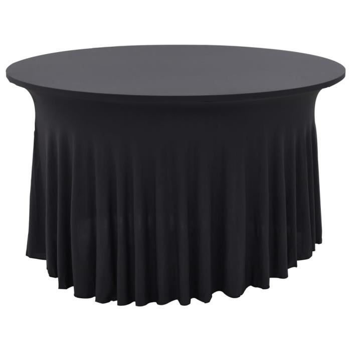 LIA Nappes élastiques de table avec jupon 2 pcs 120x74cm Anthracite ...