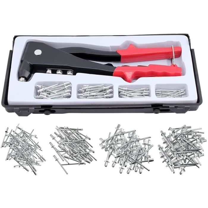 Pince à Riveter Pop Riveteuse avec 60pcs Rivets et Clé Amovible Outils ...