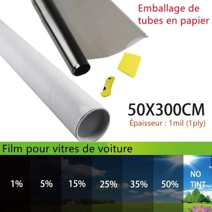 Film Teinté pour Vitres de Voiture,Pare-Soleil pour Camion,Feuilles de Protection UV,50cm x ...