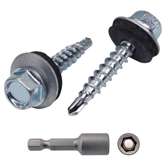 Lot De 80 Vis Autoforeuses Din 7504-K En Acier Zingué 4,8 X 28 Mm Avec ...
