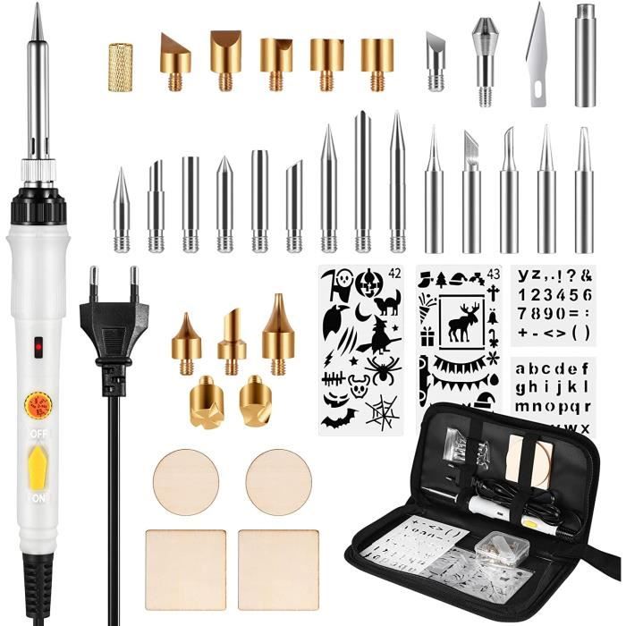 Kit de Pyrogravure Bois, Fer à Souder Electrique Kit avec Temperature ...