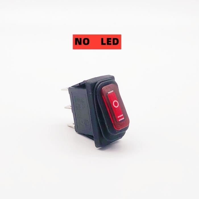 LED rouge ON-OFF-ON AC 220V Interrupteur à bascule étanche KCD3 à 3 ...