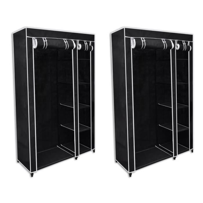 Model616141 Garde-robe & Penderie Mobile Armoire penderie & en tissu 2 ...