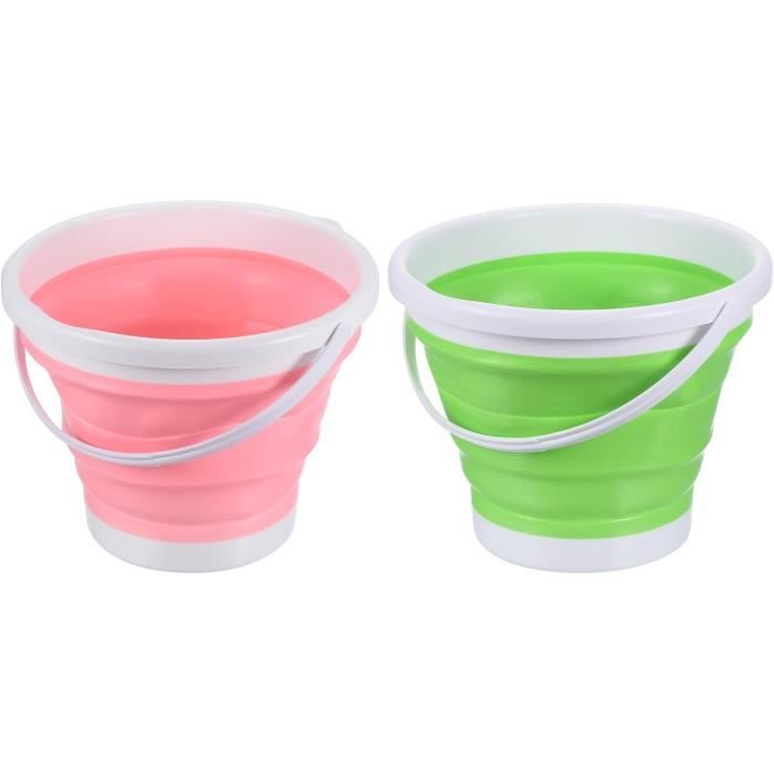 5L Pliable Seau, 2 Paquet Portable Pliable Plage Seau Plastique Extérieur Seau Pour Campement ...