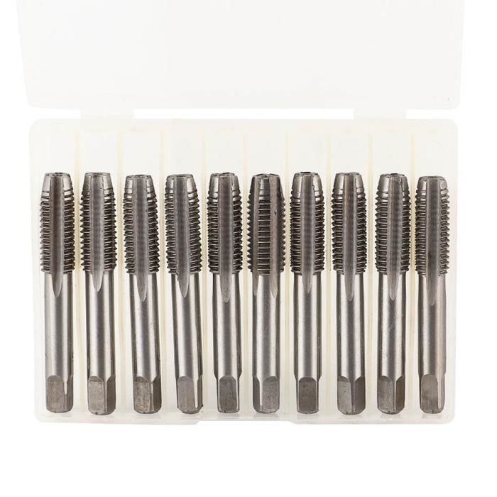EJ.life Taraud fileté 10 pièces métrique filetage machine taraud HSS outil de taraudage à ...