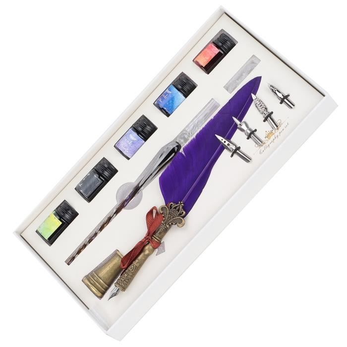 Stylo à encre en verre Ensemble de stylos de calligraphie stylo plume ...