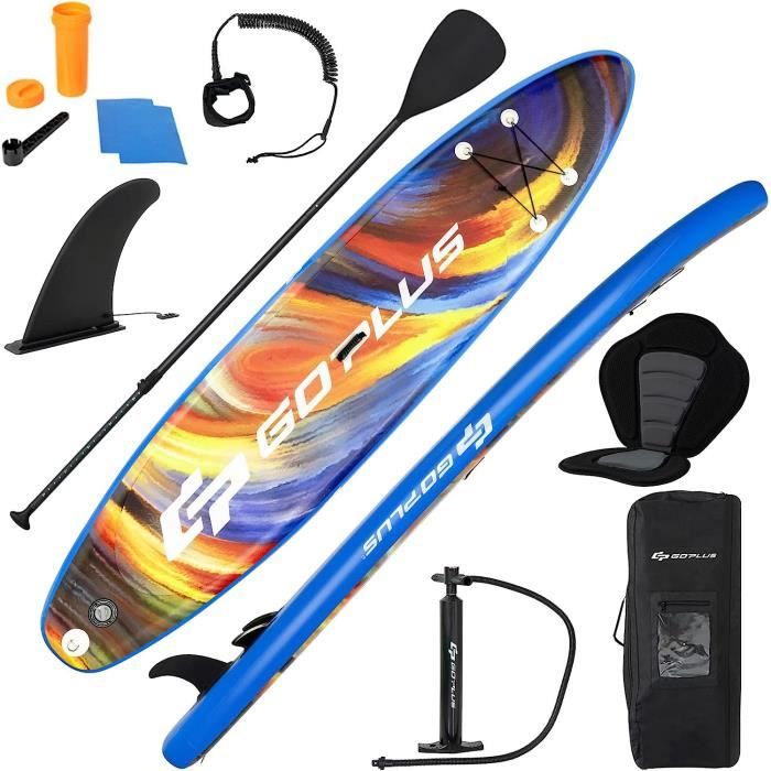 GOPLUS Planche de Stand Up Paddle Board Gonflable 320 x 76 x 15CM ...