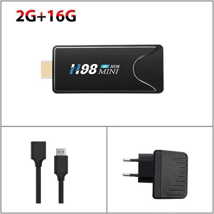 MEDIA STREAMER,2g 16g Mini Smart TV Stick H98 Android 10 2 Go 16 Go 4 ...
