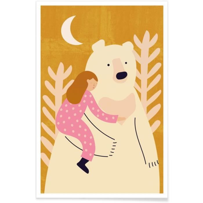 Bear Hug - Affiche - 20x30 cm - Ours|Animaux|Animaux sauvages|Art pour ...