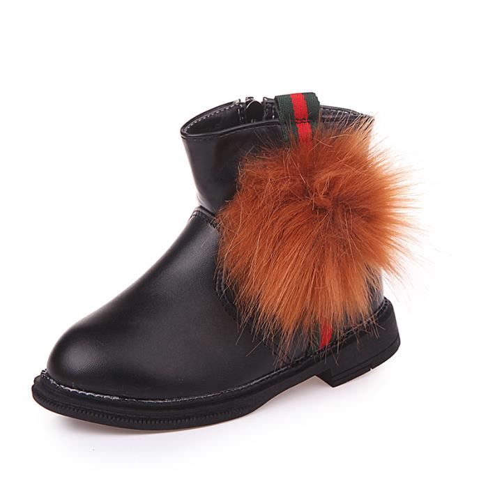 Bottes enfants Cuir Fille Noir Noir - Cdiscount Chaussures
