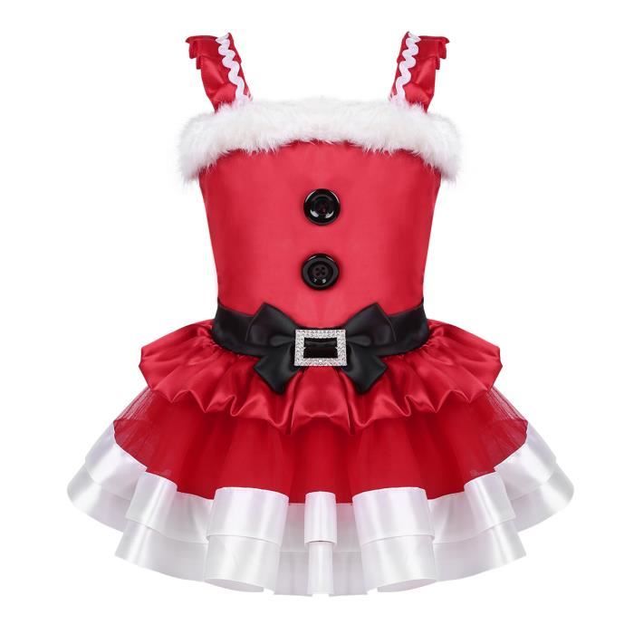 Robe De Princesse Noël Enfant Fille Costume De Père Noël Mère Noël