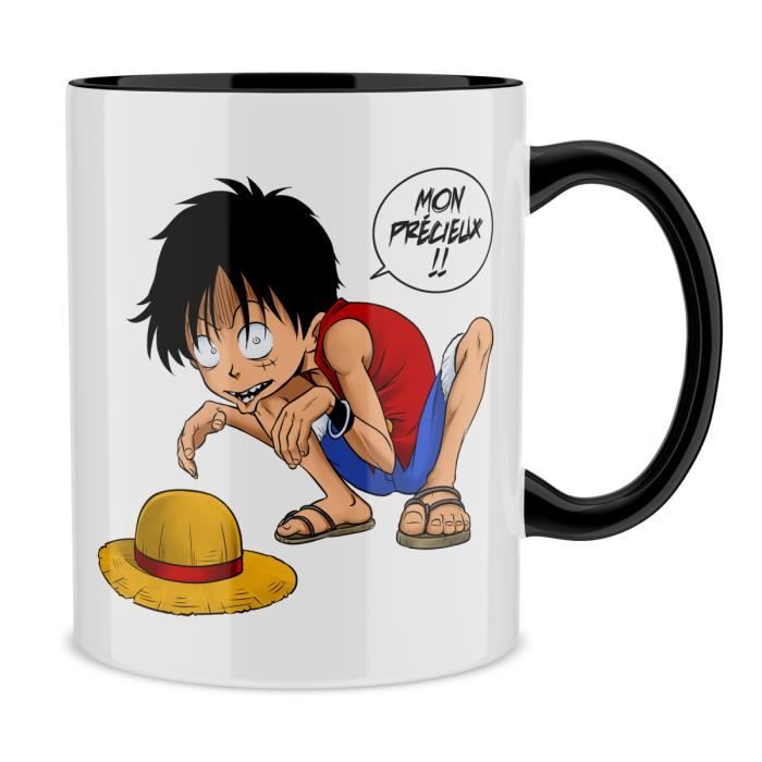 Mug Noir One piece et Seigneur des An.. parodique Luffy et Gollum : Mon ...