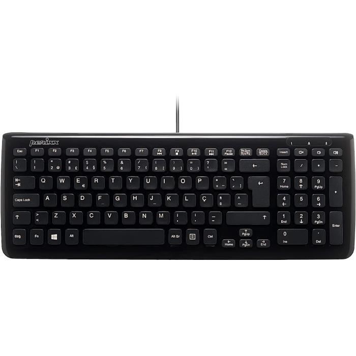 Clavier Chiclet Perixx PERIBOARD-208B, Design Compact, Portugais, Noir ...
