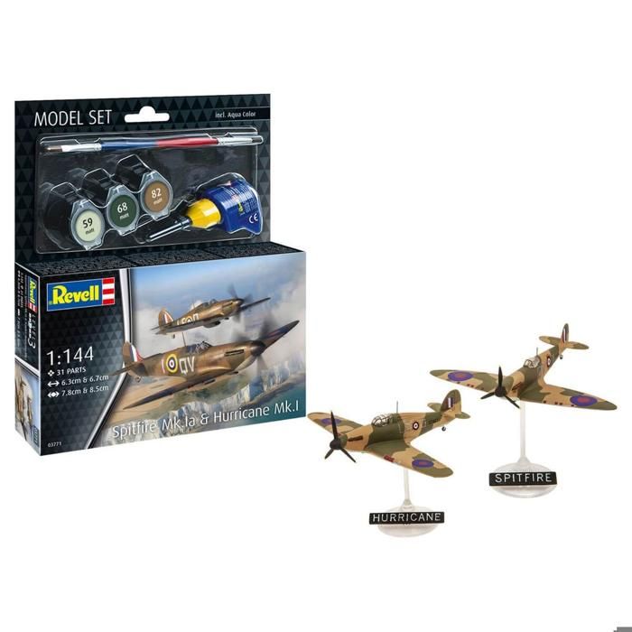 Maquette avion : Model Set Spitfire Mk.Ia & Hurricane Mk.I Maquette ...