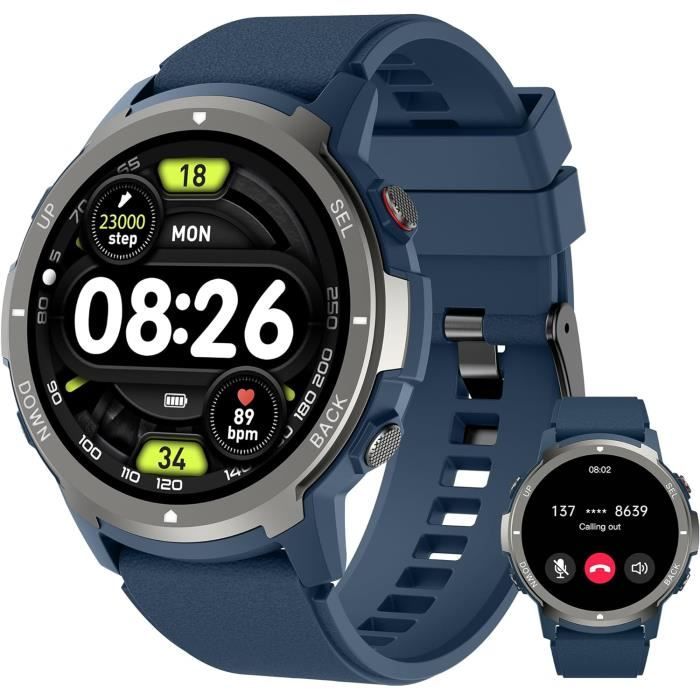 Montre Connectée Homme Avec Appels Bluetooth 1.39" Rond Étanche Sport ...