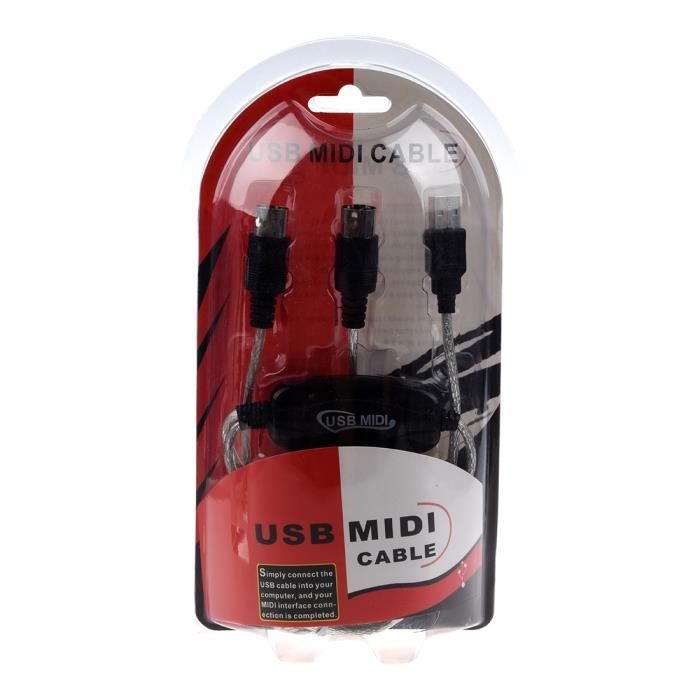 MIDI USB IN-OUT cable d'interface Cordon Convertisseur PC a Musique ...