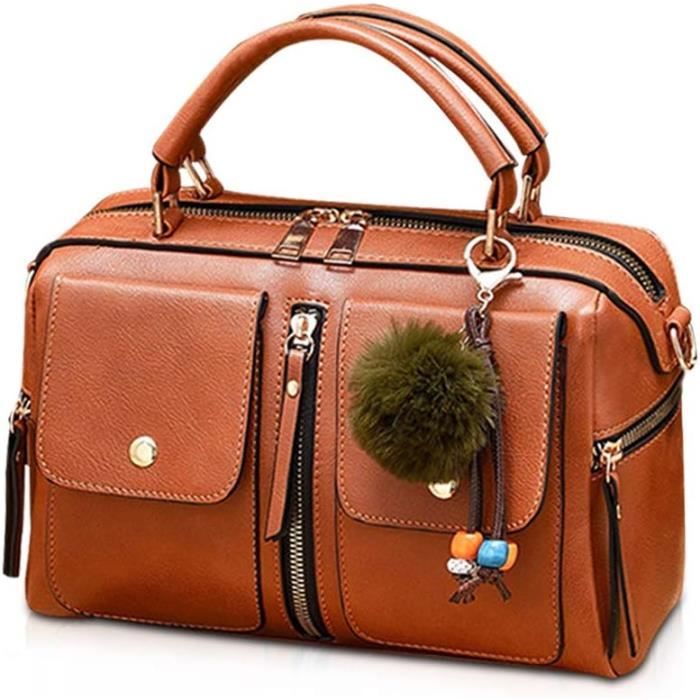 Femmes Sacs À Main Pompon Sac Style De Mode Zipper Sac À Bandoulière ...