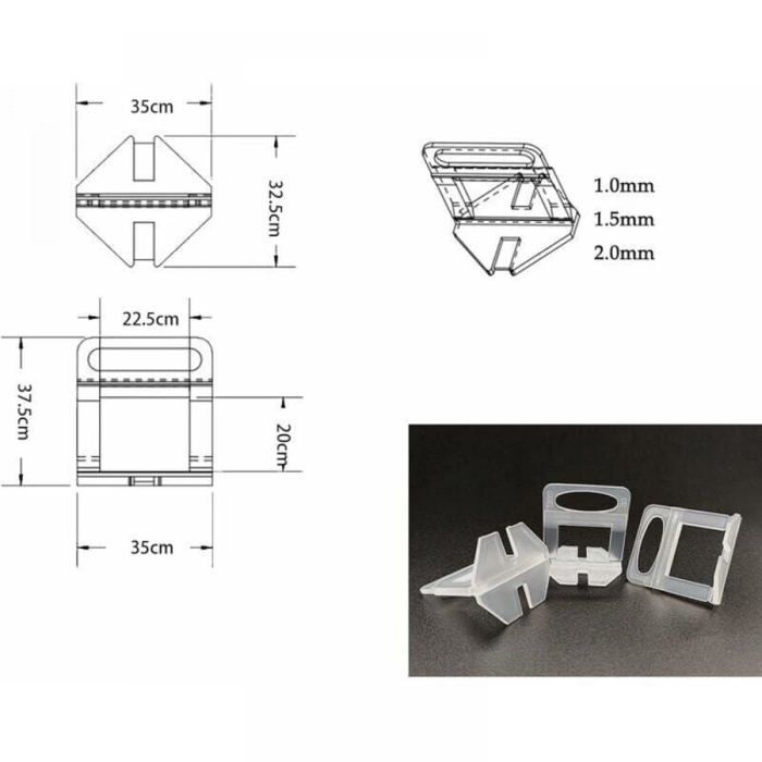 Insert de niveleur de carrelage 2 mm, utilisé pour installer des ...