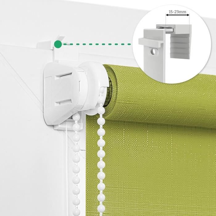 ® Store Enrouleur Pour Fenêtre Sans Perçage \ 90 Cm X 120 Cm \ Vert ...