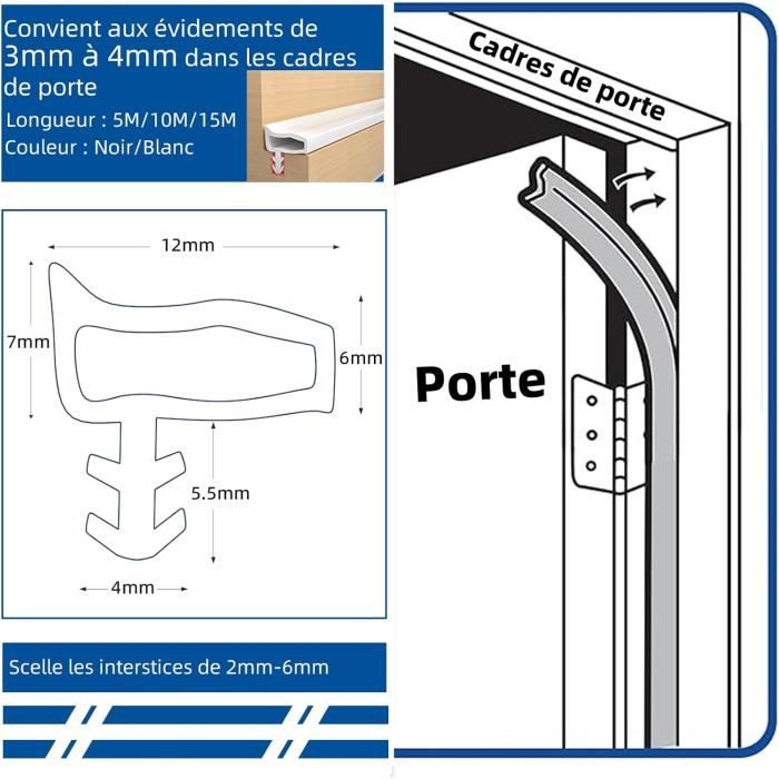10M-Blanc Joint Porte Fenetre Isolation Thermique Et Phonique,Joint ...