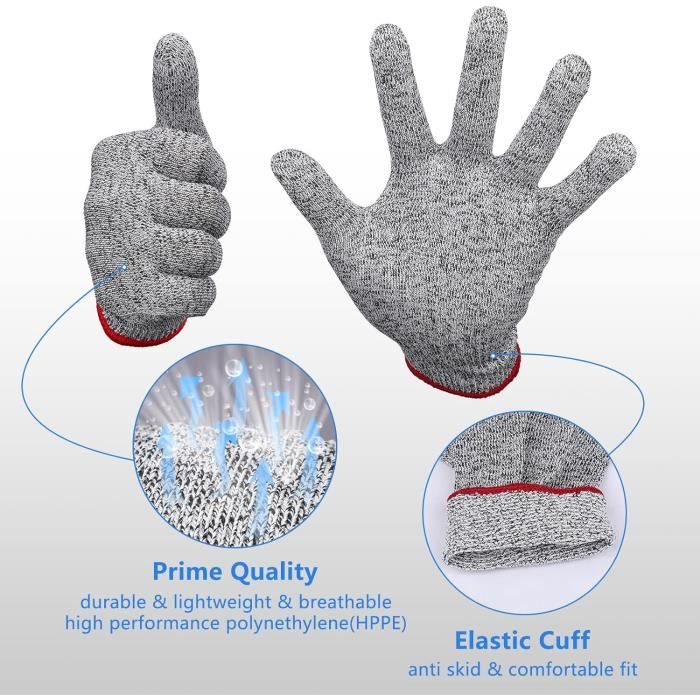 Gant Anti Coupure,Gants Butcher Sécurité Niveau 5 Protection-Gants ...