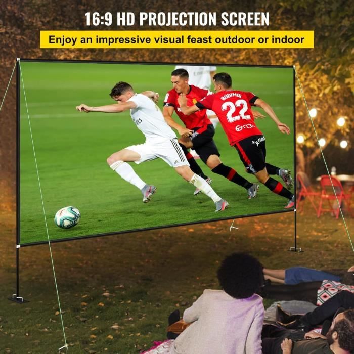 Écran De Projection Avec Support 150" 381 Cm Sur Pied Hd 16:9 347X202 ...