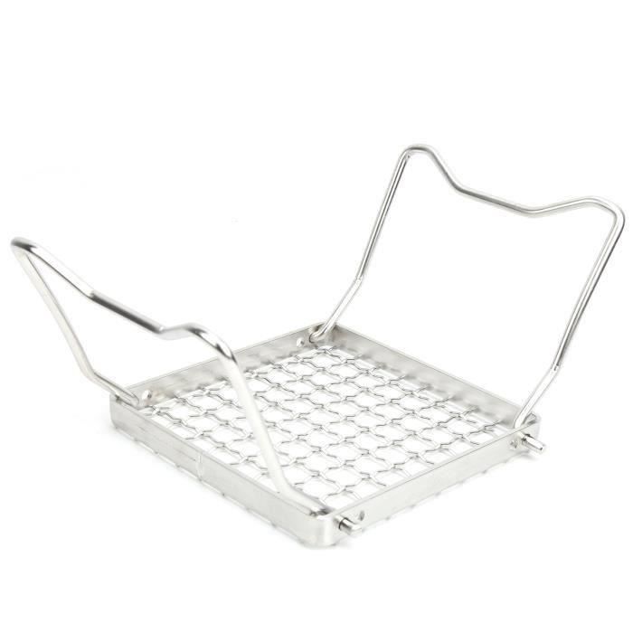 Shiny-Barbecue de feu de camp avec pattes en acier inoxydable grille de ...