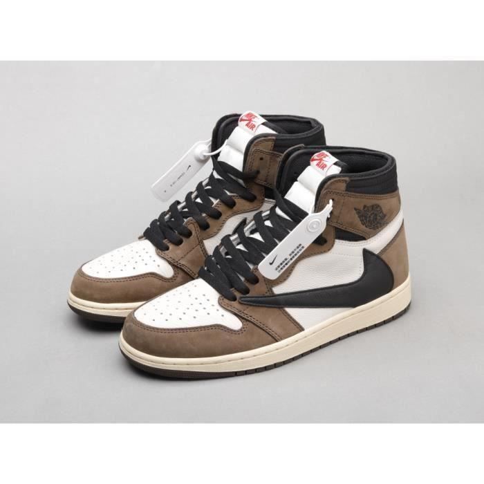 Baskets - Travis Scott x Air Jordan 1 High OG TS SP - Cuir - Lacets ...