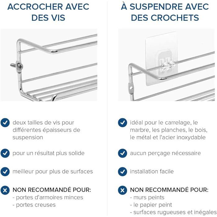 Joeji&s Kitchen 2 x Metal Wall Spice Rack - Kitchen Spice Rack - Easy ...