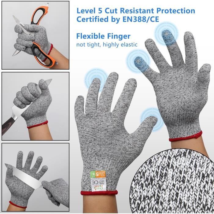 Gant Anti Coupure,Gants Butcher Sécurité Niveau 5 Protection-Gants Cuisine,La Norme En 388 Gants ...
