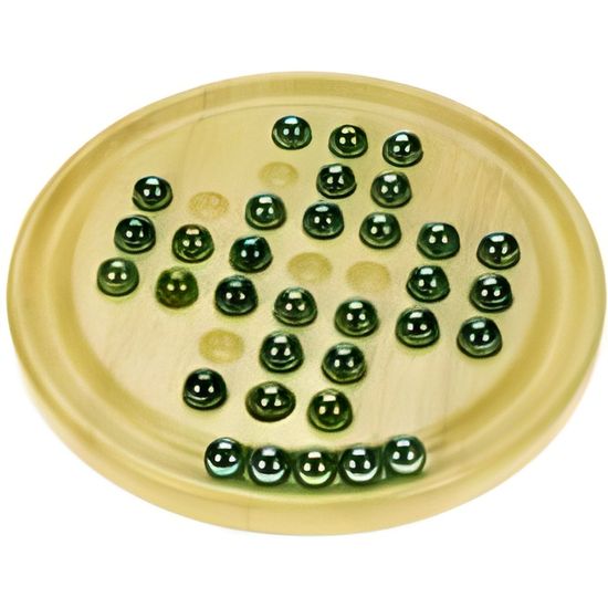 Jeu de solitaire en bois Bigjigs Solitaire - Plateau de jeu avec billes ...