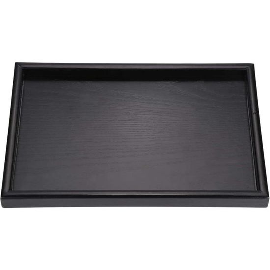 Plateau De Service Grand Plateau Rectangulaire En Bois Noir Plateau De ...