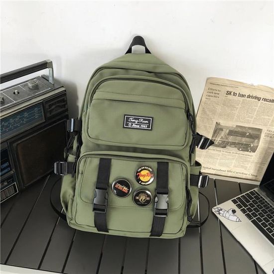 Sac à dos - Vert - Orang-outans - Nylon étanche - Multi-poches - Grande ...