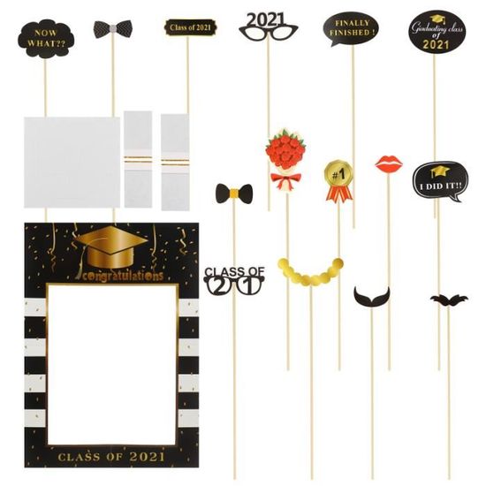 22 pièces Graduation Cap Drôle Booth Props Photographie Prop Party ...