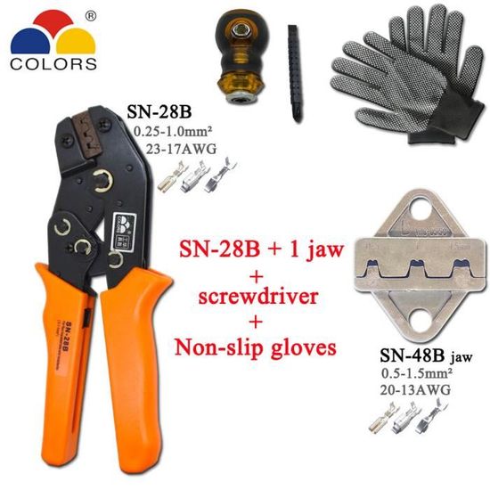 PINCE DE SERRAGE,SN-28B 48B--Pince à sertir 9 griffes pour languette SN 28B 2.8 4.8-C3 XH2.54 6. ...